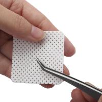 China 5*5cm White Wiping Cotton Paper Eyelash Tweezer Glue Cleaner Pads for sale