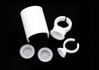China White Plastic U Shape Eyelash Extension Glue Ring Adhesive Pallet for sale