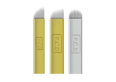 China Stainless Steel 12pin/14pin/U18 PCD Microblading Manual Eyebrows Tattoo Blade Sloped Needles for sale