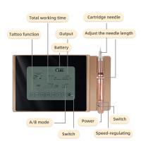 China Gold Color Wireless Permanent Makeup Tattoo Kit With LCD Screen for sale