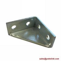 China 90 Degree Gusseted Fittings 4 Hole Carbon Steel Right Angle Connector Brackets for Unistrut Channels for sale