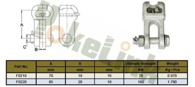 China Forged Hot dip galvanized overhead line fittings Socket Clevis for sale