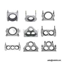 China Trefoil Double Bolt PVC Aluminium Cable Cleats 15mm to 155mm for sale