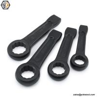China Black Oxide Striking Box End Ring Spanner With Din7444 Drop Forged for sale