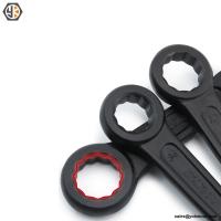 China Black Oxide Striking Box End Ring Spanner With Din7444 Drop Forged for sale