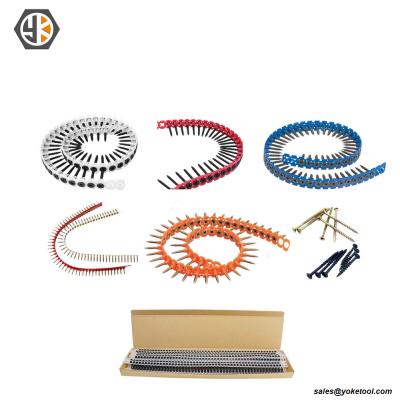 China Zinc Yellow Collated Chipboard Decking Screws Collated Drywall Screws For Screw Gun for sale