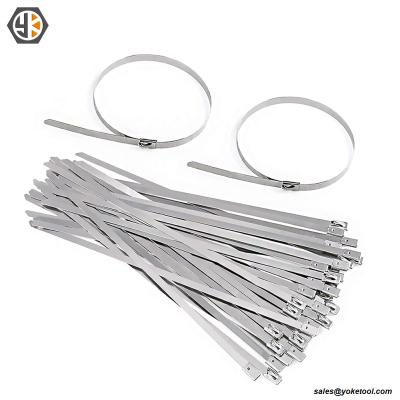 China Cable Tie 304 Stainless Steel Cable Ties Ball Lock Uncoated Ties for sale