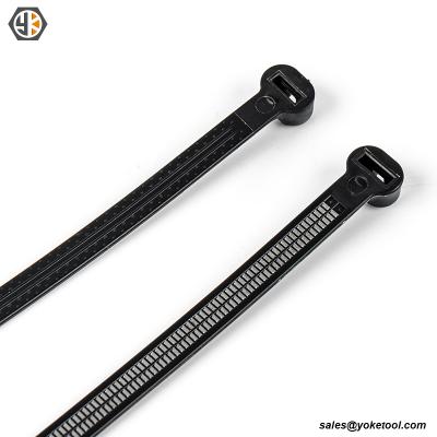 China Black Reusable Releasable Adjustable Nylon Cable Zip Ties for sale