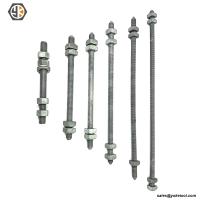 China Carbon Steel Carbon Steel DA Bolt with 4 SQ Nuts HDG 5/8 for sale