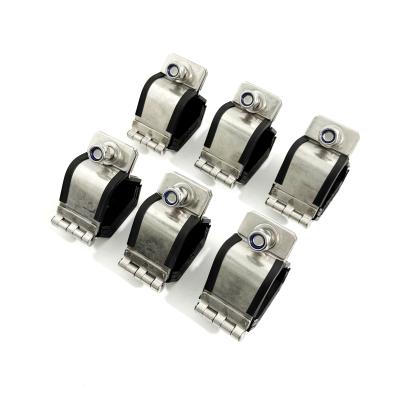 China IEC 61914 Tested 316L Stainless Steel Single Trefoil Quad Cable Cleats For Short Circuit Protection for sale