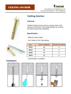 China ceiling wedge anchor, Ceiling Anchor. wedge anchor,  safety nail anchor for sale