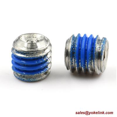 China ASME B18.3, DIN 913 Stainless Steel Socket Set screws with Flat Point, Nylok patch for sale