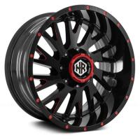 China 20 Inch Off Road Rims Black Red Wheels for 4x4 Trucks Aluminum Alloy for sale
