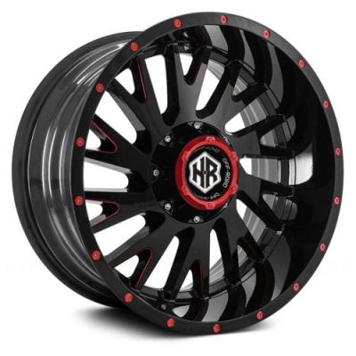 China 20 Inch Off Road Rims Black Red Wheels for 4x4 Trucks Aluminum Alloy for sale