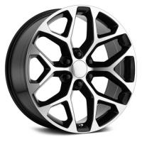 China 22 Inch Chevy Snowflake Black Machined Rim Replica Wheel Aluminum Alloy for sale
