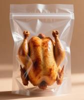 China Frost Resistant Anti Fog Inflatable Roast Chicken Packaging Bag Retort Pouch for sale