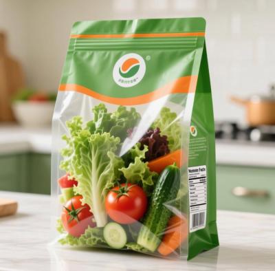 China OEM Color PET PE Fresh Vegetable Packaging Bag Gravure Printing Oil Resistance for sale