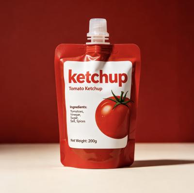 China Custom-Printed Spout Pouch with Leak-Proof Cap and Multi-Layer Film for Condiments and Purees for sale