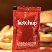 China Fast Food Ketchup Sachet with Tear Notch | Single-Use Condiment Pack for Fries, Burgers & Takeaways – Custom Printed Laminated Packaging Also Available for Honey, Juice & Puree for sale