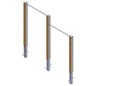 China outdoor fitness equipments WPC materials based Horizontal Bar-LK-D01 for sale
