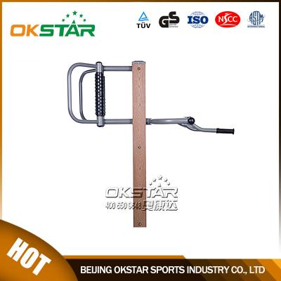 China outdoor gym equipment park wood outdoor back stretching device for sale