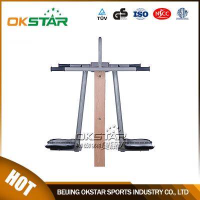 China outdoor gym equipment park wood double pendulum for sale