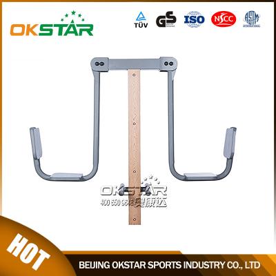 China outdoor gym equipment park wood outdoor leg press machine for sale