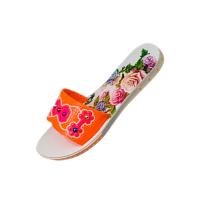 China Floral & Bow Fashion Women's Flip Flops Open Toe Summer Beach EVA Material with Anti-Slip Sole and Rhinestone Accent for sale
