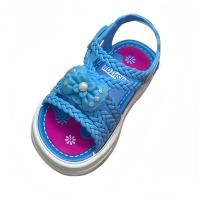 China Factory Direct Kids PVC Braided Strap Sandals 3D Flower Decor MOQ 1800 for sale