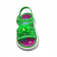 China Factory Direct Kids PVC Braided Strap Sandals 3D Flower Decor MOQ 1800 for sale