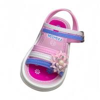 China Factory Direct Kids PVC Striped Strap Sandals 3D Flower Decor MOQ 1800 for sale
