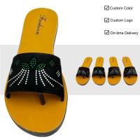 China Factory Direct PVC Women Firework Pattern Thong Slides Wholesale Flat Sandals for sale