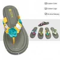 China Factory Direct PVC Women Floral Flip Flops Wholesale Custom Style for sale