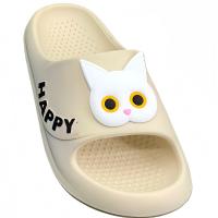 China EVA Kids Cat Slides with Happy Print - Casual Slippers for sale