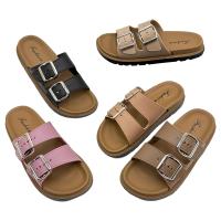 China PVC Women Adjustable Buckle Slide Sandals - Casual Slip-On Slippers for sale