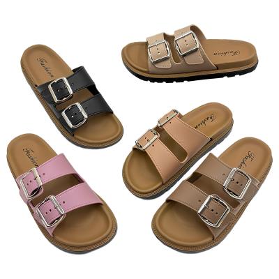 China PVC Women Adjustable Buckle Slide Sandals - Casual Slip-On Slippers for sale