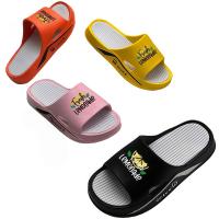 China EVA Unisex Slides with Fresh Lemonade Print Thick Sole Non-slip Casual Slippers for sale