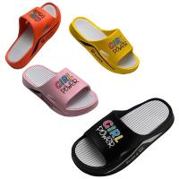 China EVA Women Slides with GIRL POWER Print Thick Sole Non-slip Casual Slippers for sale