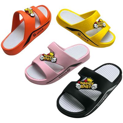 China EVA Kids Slides with Happy Baby Decor Thick Sole Non-slip Children Slippers for sale