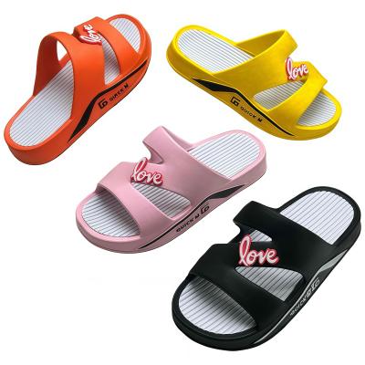 China EVA Women Slides with Love Decor Thick Sole Soft Casual Slippers for sale