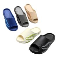 China Factory Direct 100% Virgin EVA Men Flame Pattern Sports Slides, Thick Sole Shock Absorbing Non-slip Outdoor Slippers for sale