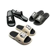 China Factory Direct 100% Virgin EVA Men 3D Bear Slides, Striped Massage Insole Thick Sole Non-slip Casual Slippers for sale