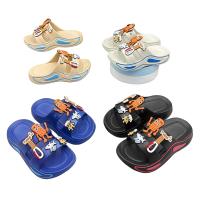 China Factory Direct 100% Virgin EVA Kids 3D Cartoon Tool Man Double Strap Slides, Thick Sole Non-slip Boys Sports Slippers for sale