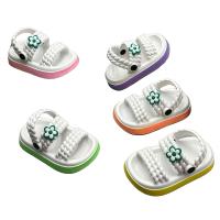 China Factory Direct 100% Virgin EVA Kids Braided Strap 2-in-1 Sandals, Color Block Thick Sole Non-slip Boys Girls Slippers for sale