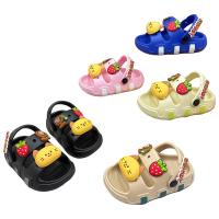 China EVA Kids Clogs with 3D Cartoon Cat Strawberry Design, Non-slip Soft Sole Two-way Wear Toddler Garden Shoes for sale