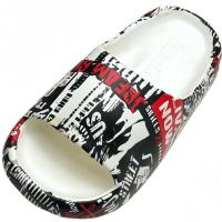 China EVA Graffiti Print Unisex Slides Anti-slip Soft Sole Street Style Summer Slippers for sale