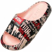 China EVA Graffiti Print Unisex Slides Anti-slip Soft Sole Street Style Summer Slippers for sale