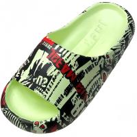 China EVA Graffiti Print Unisex Slides Anti-slip Soft Sole Street Style Summer Slippers for sale