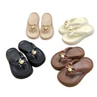 China Factory Direct 100% Virgin EVA Women Platform Flip Flops, 3D Bow Moon Star Decor Height Increasing Beach Slippers for sale
