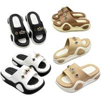 China EVA Women Crown Charm Thick Sole Slides Luxury Casual Non-slip Slippers for sale